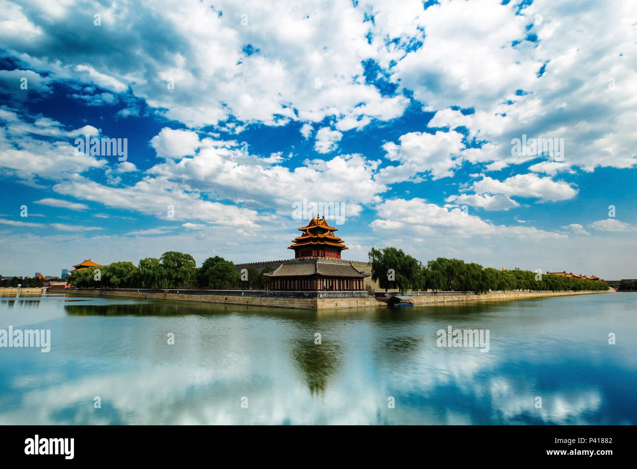 Forbidden City Moat, Corner Towers, Beijing, China Stock Photo - Alamy