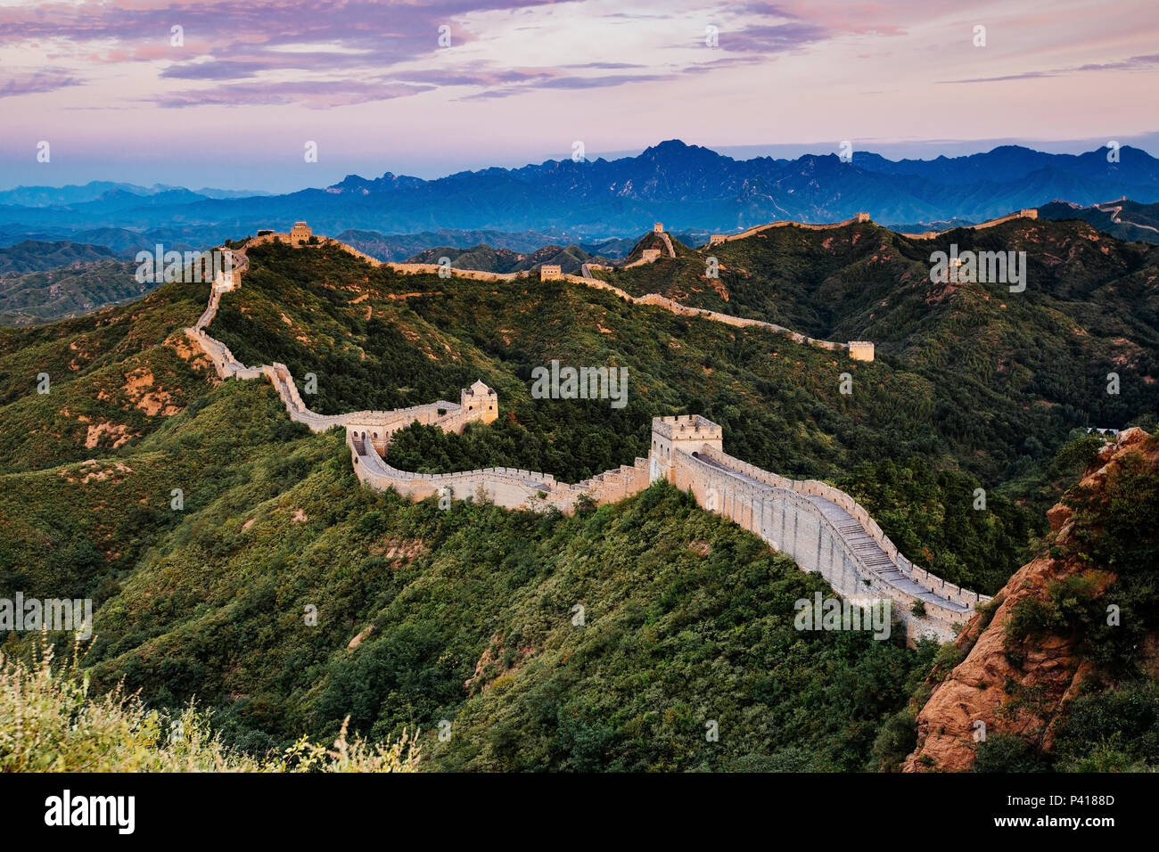 Sunrise at Jinshanling Great Wall of China, Jinshanling, Beijing, China ...