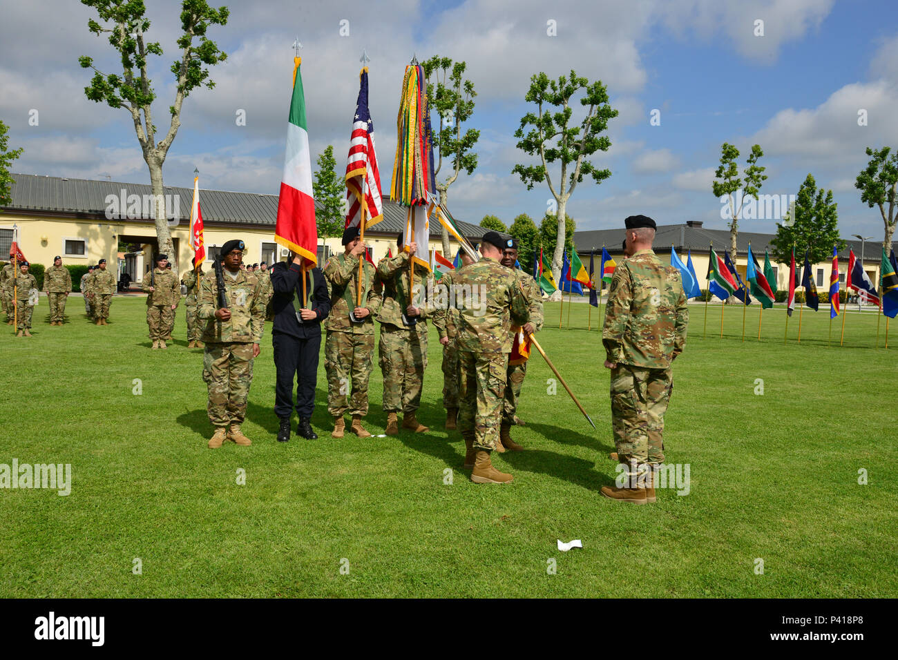 Maj. Gen. Joseph P. Harrington passes the U.S. Army Africa and Southern ...