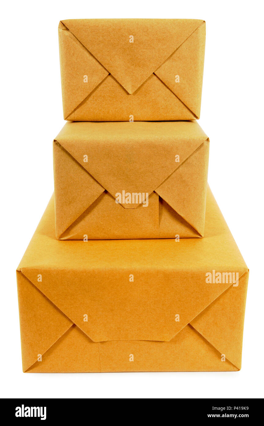 Three packages Cut Out Stock Images & Pictures - Alamy