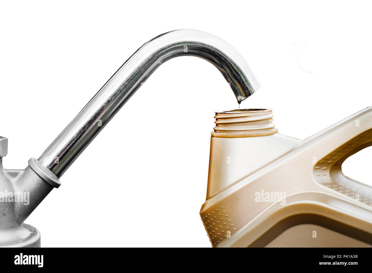 part of oil spill pump and plastic canister Stock Photo - Alamy