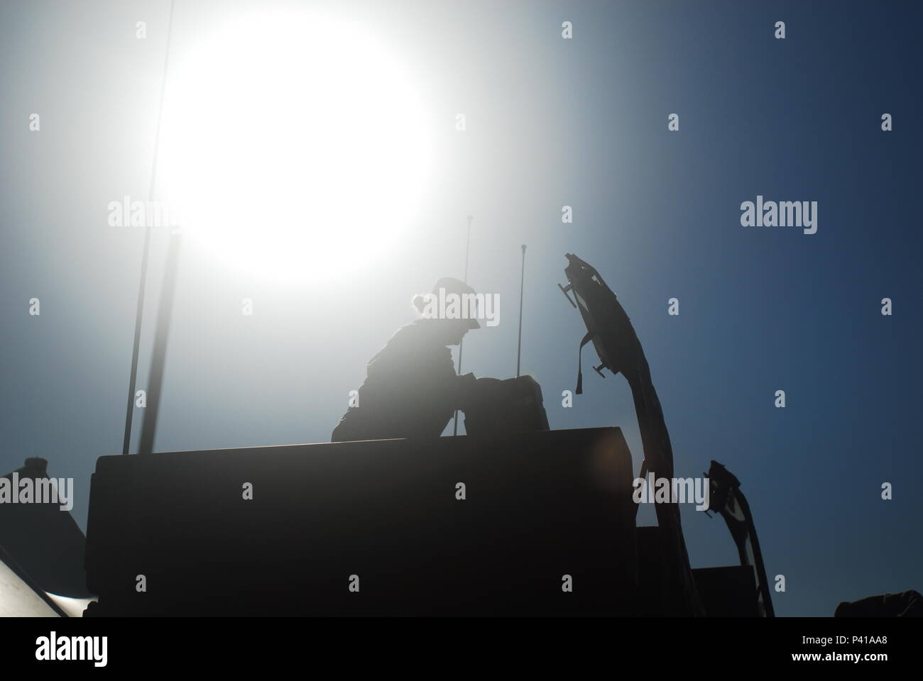 Pfc. Heather Prowell, a crew member for the Avenger weapon system, with ...