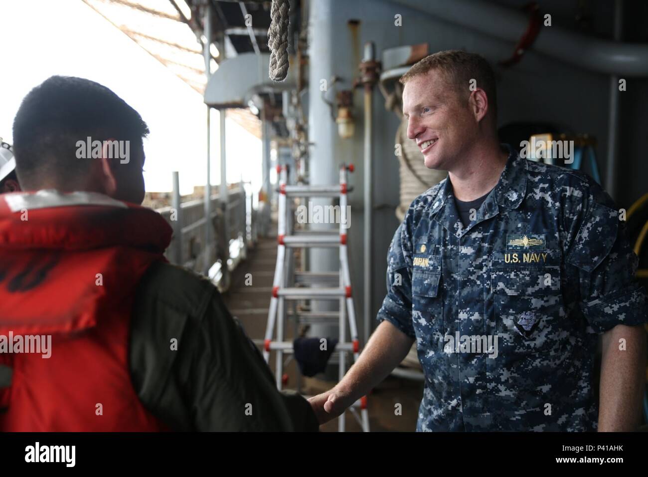 SULU SEA (June 5, 2016) – Cmdr. Daniel Duhan, captain of the forward ...
