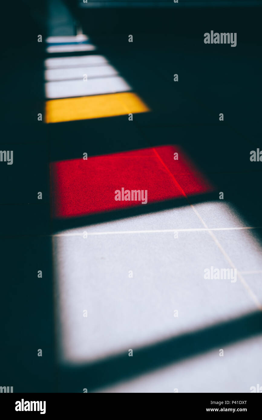 Colored windows light on the ground of an subway Stock Photo - Alamy