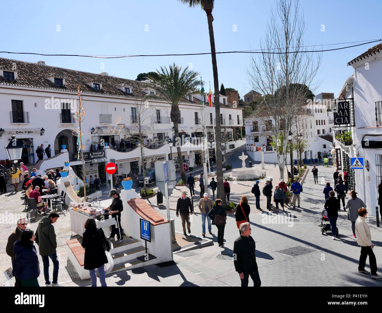 The fabulous village of Mijas with its whitewashed buildings, churches ...