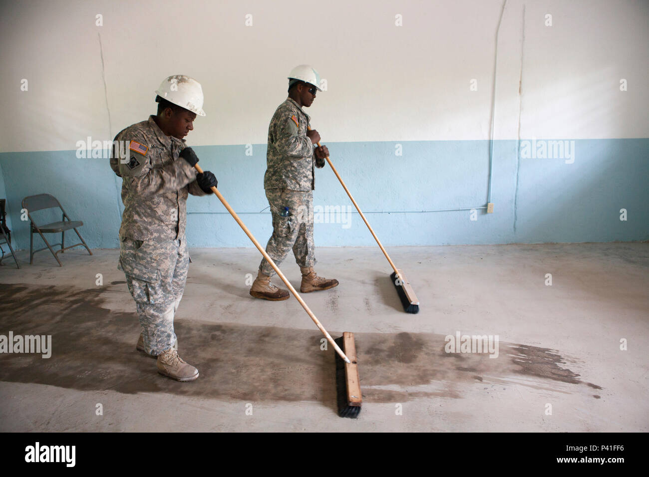 U.S. Army Spc. Jamila Robinson, left, and Spc. Dominique Joseph, with ...