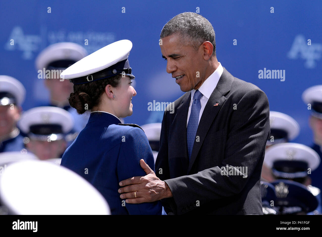 Barack Obama, The President of the United States, congratulates Cadet ...