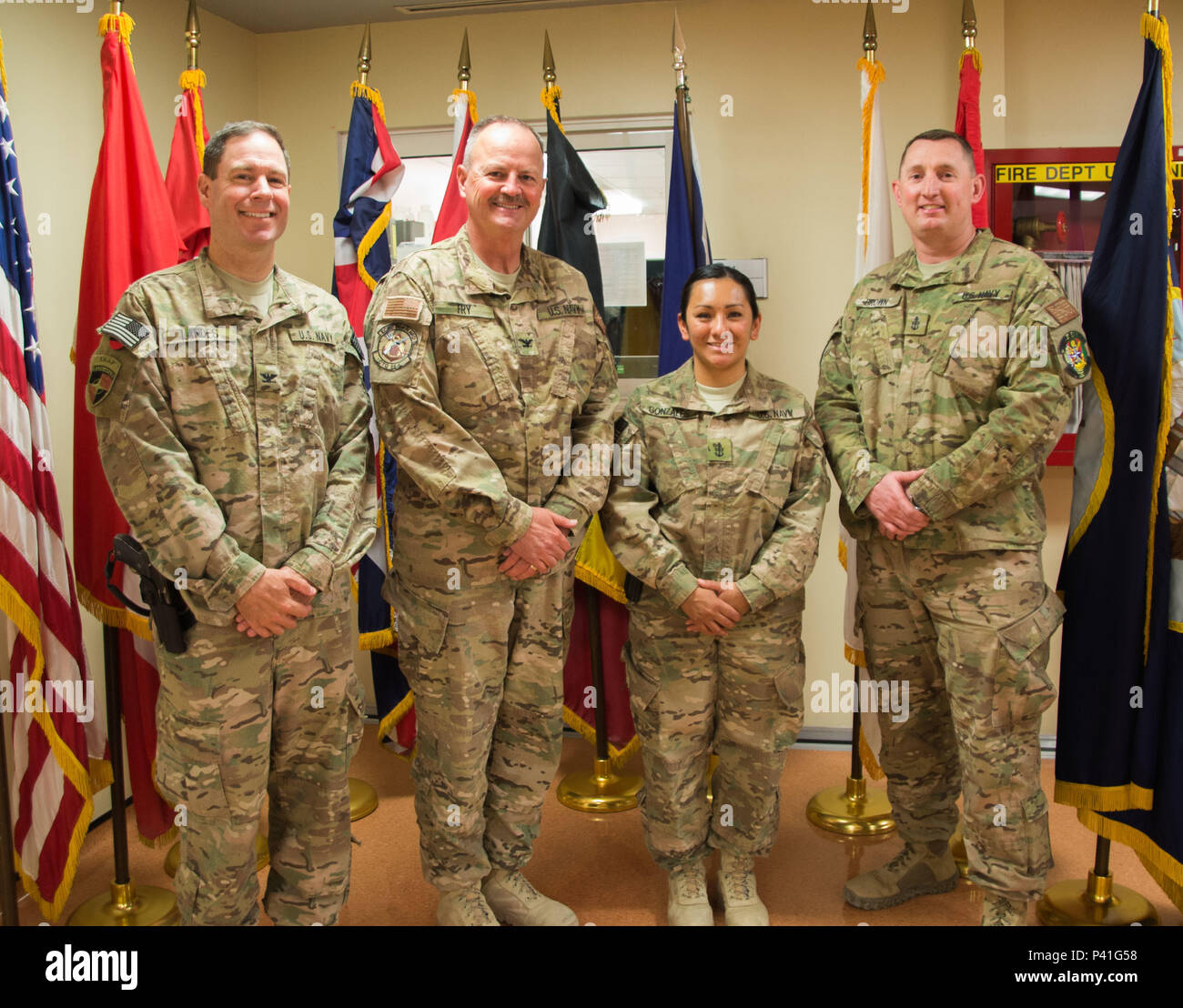 Newly frocked Senior Chief Iris Gonzales (HMCS) with the Commanding ...