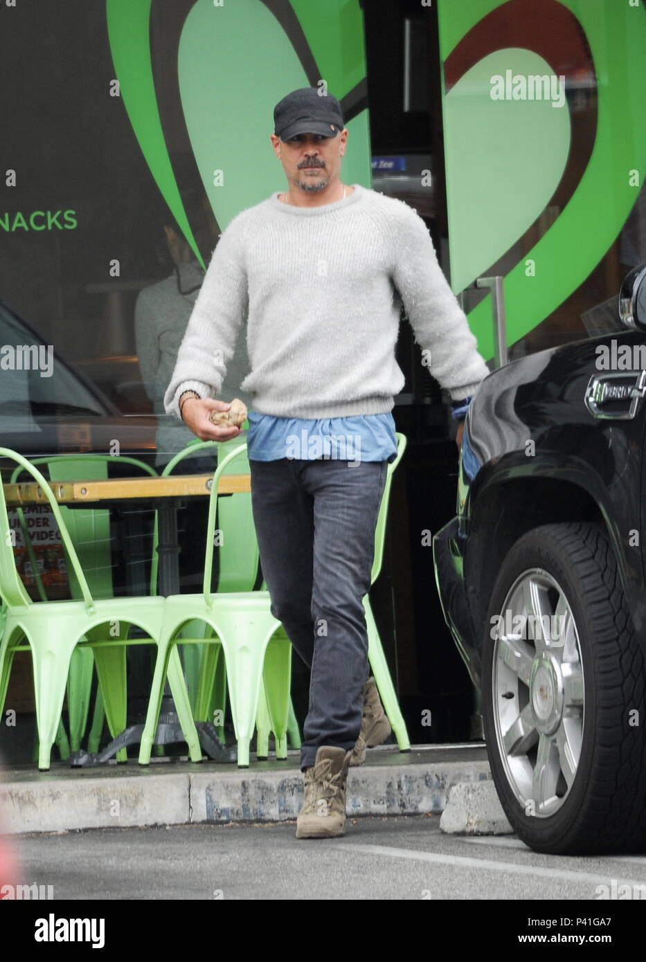 Colin Farrell out and about after checking into rehab last month ...
