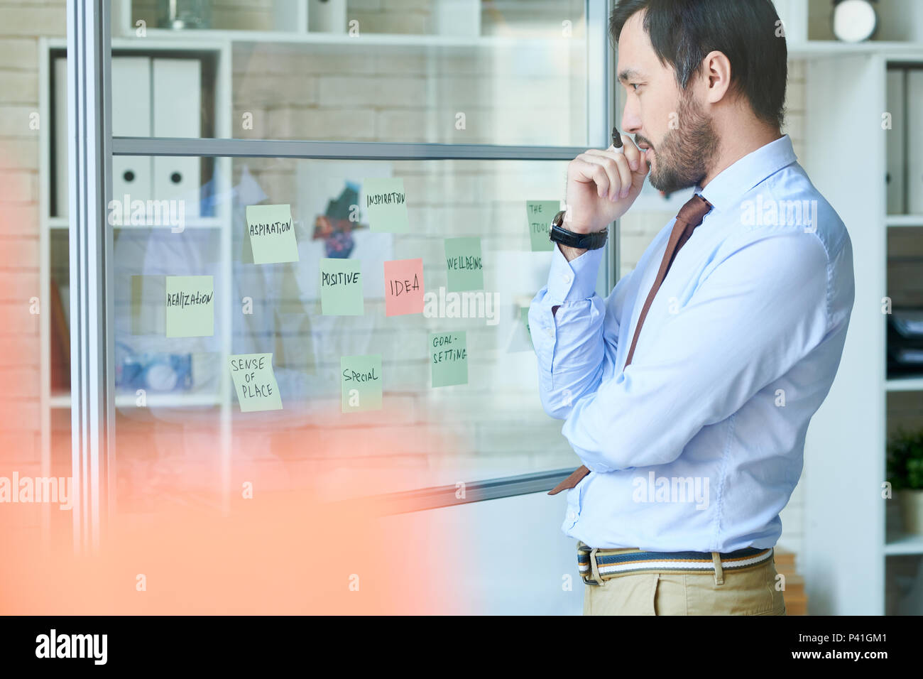 Thoughtful making plan and brainstorming Stock Photo - Alamy