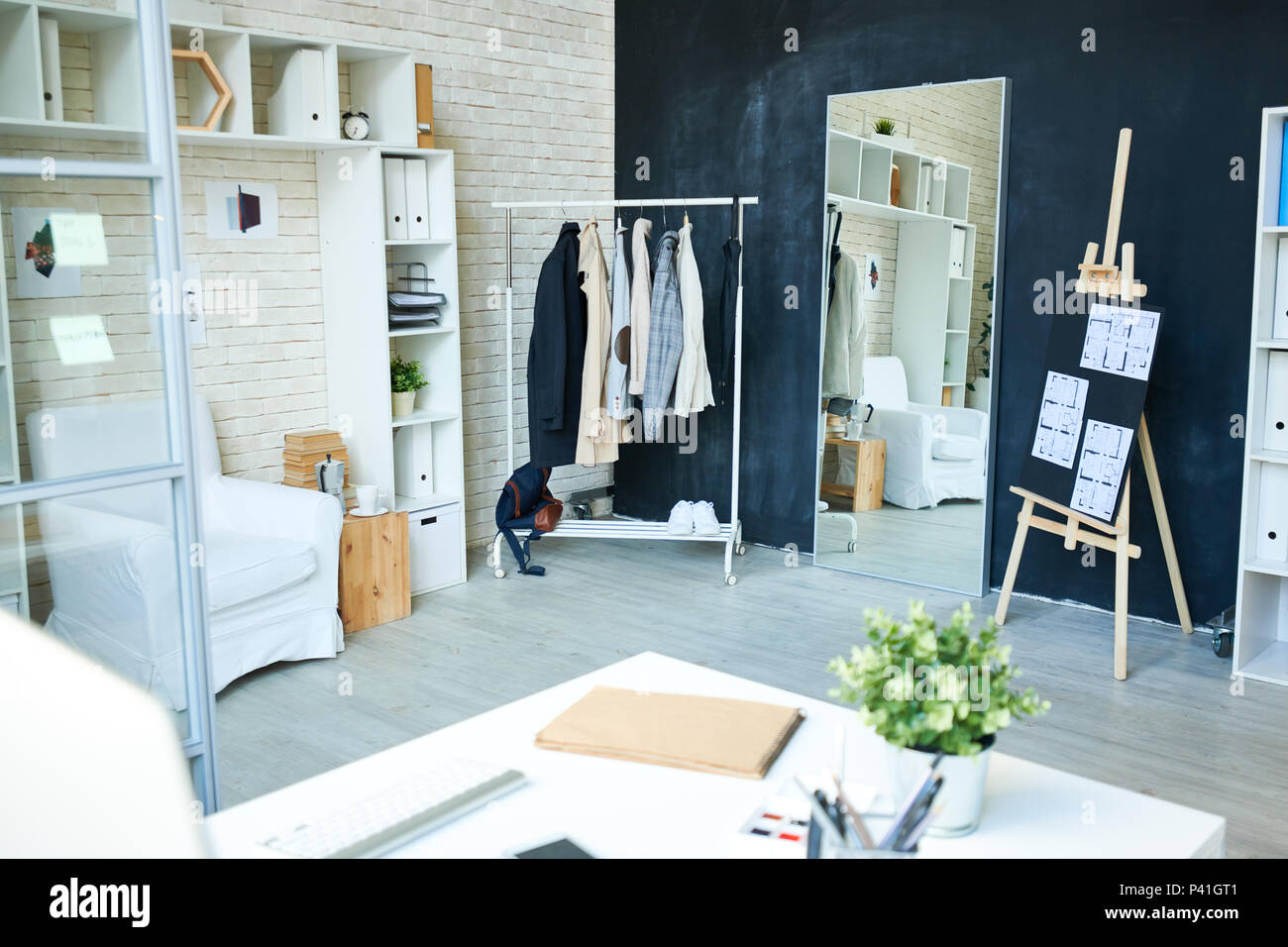 Trendy studio design and workspace Stock Photo - Alamy