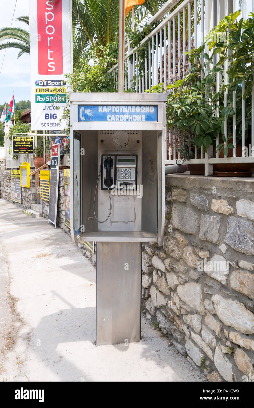 Greek telephone kiosk hi-res stock photography and images - Alamy