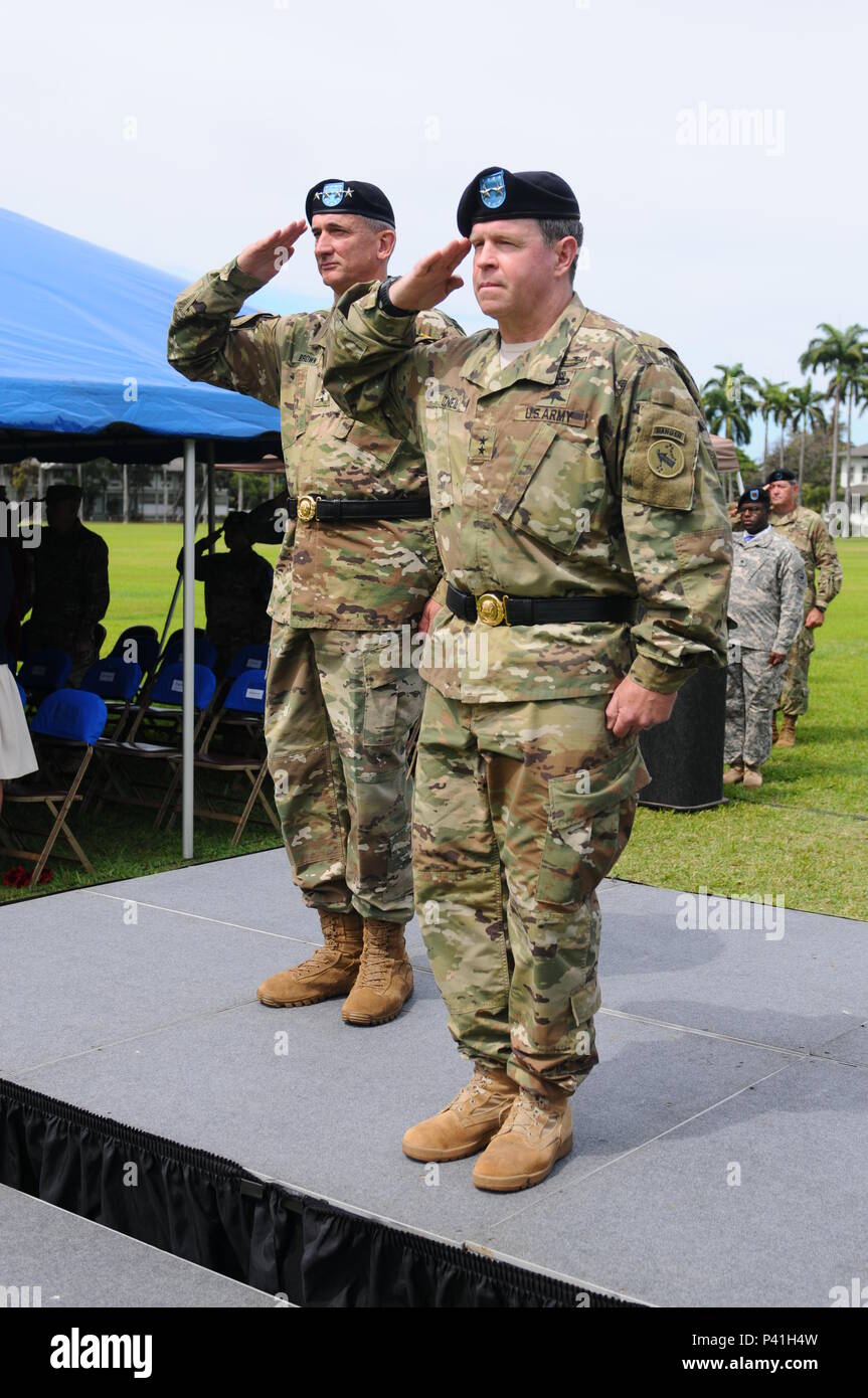 U.S. Army Pacific Commanding General Gen. Robert B. Brown (left) and J ...