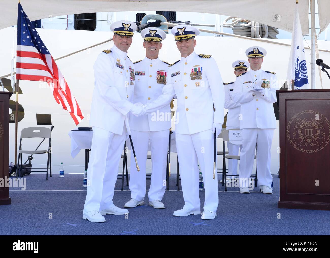 Capt. Steven Wittrock (right) new commanding officer of USCGC Sherman ...
