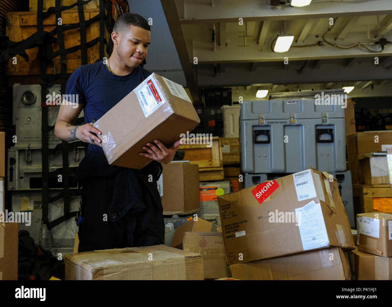 160604-N-GZ228-132 GULF OF ADEN (June 4, 2016) Logistics Specialist 2nd ...