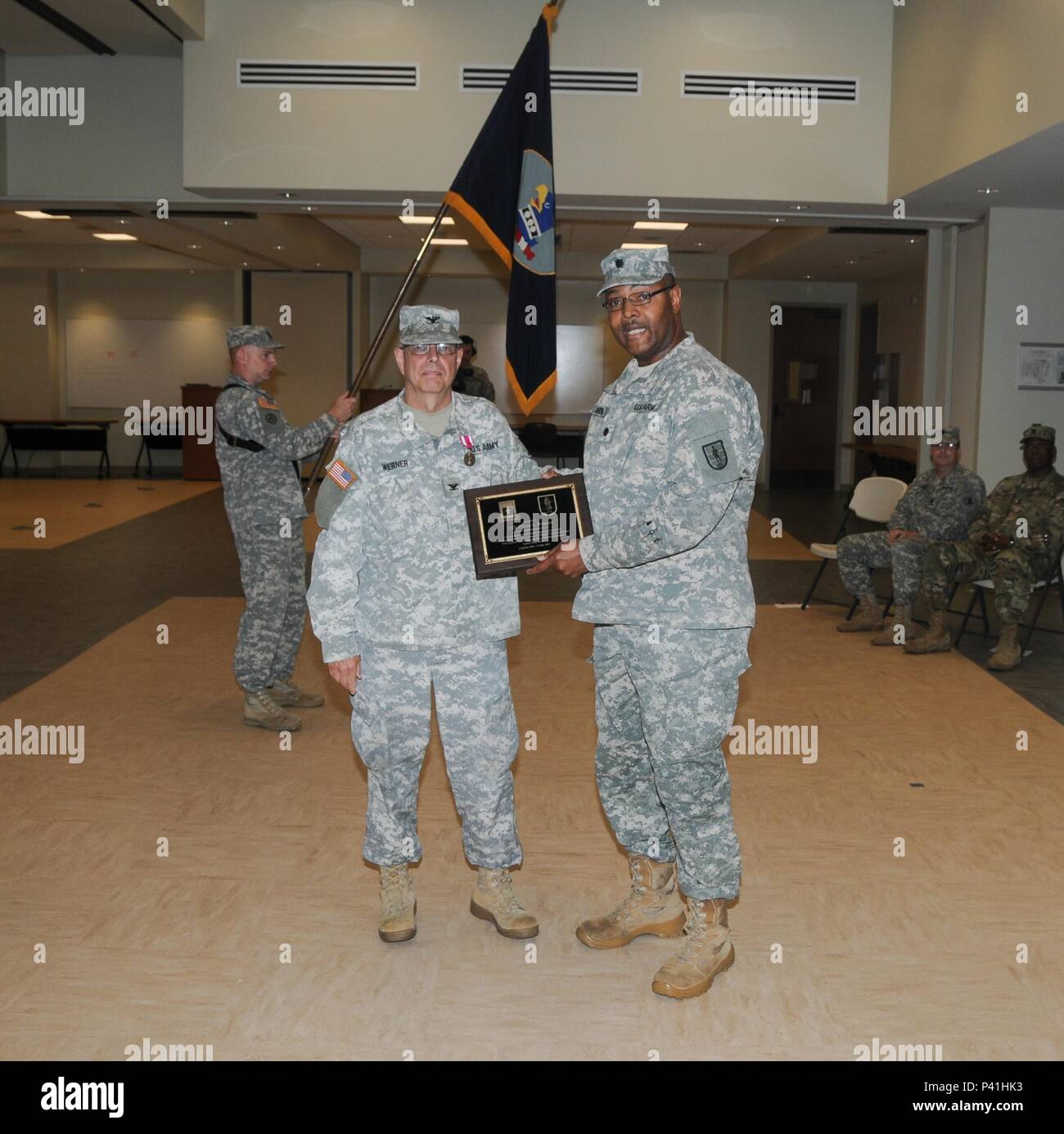 6/4/16 - U.S. Army Col. David Werner, out-going commander, receives an ...