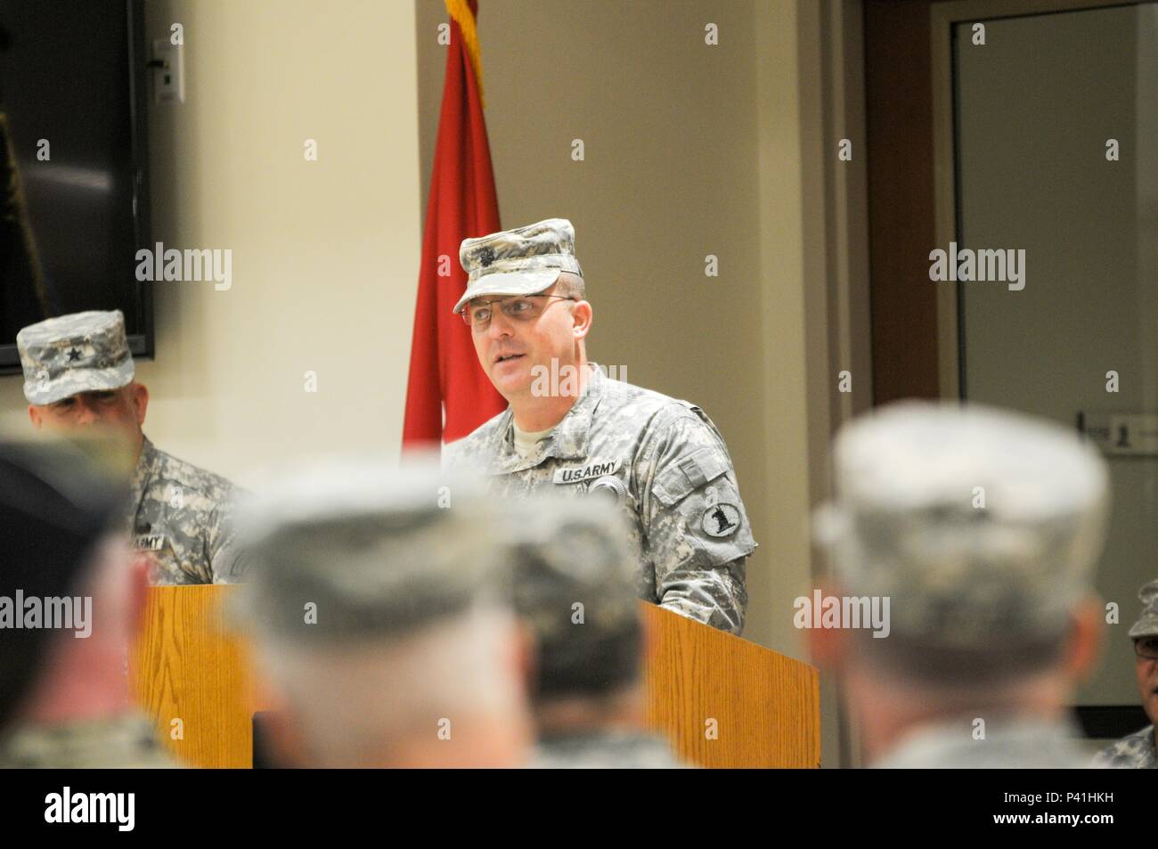 6/4/16 - U.S. Army Lt. Col. Walter Sturek, in-coming commander, stands ...