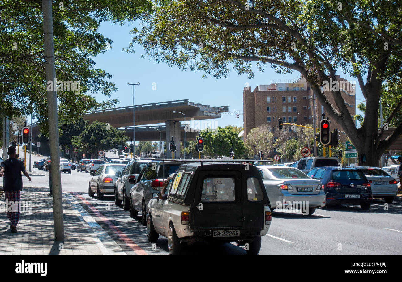 Traffic signal and unfinished bridge Stock Photo - Alamy