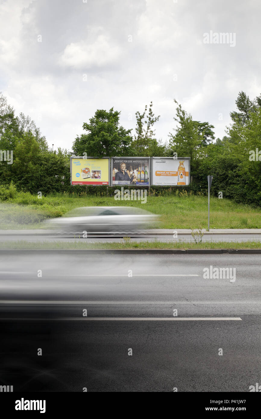 Berlin, Germany, billboards in the street Alt-Biesdorf in Berlin ...