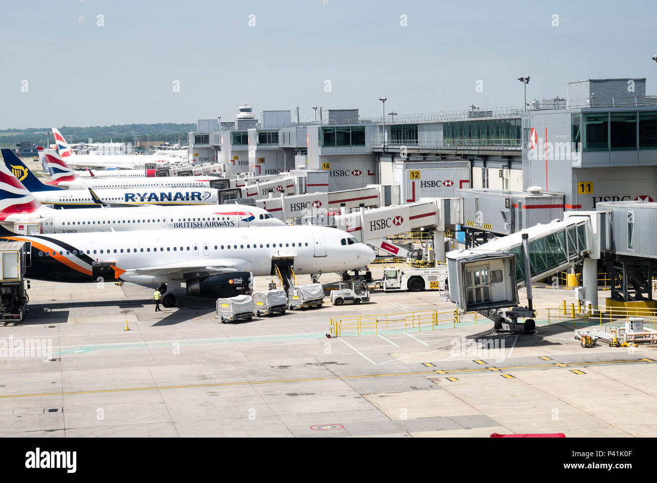 Parked aircraft at london gatwick airport hi-res stock photography and ...