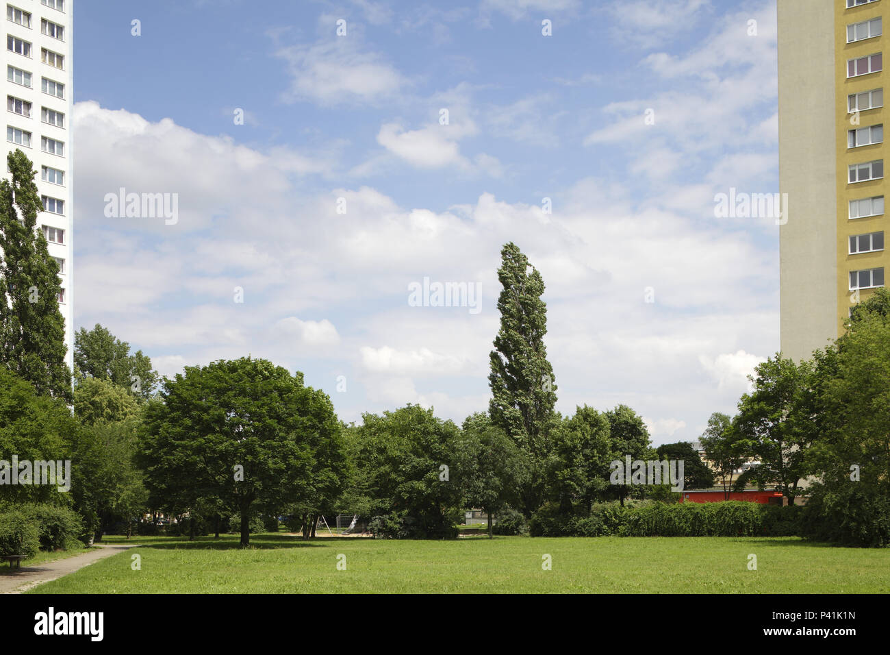Berlin, Germany, Renovated prefabricated buildings in the Landsberger ...