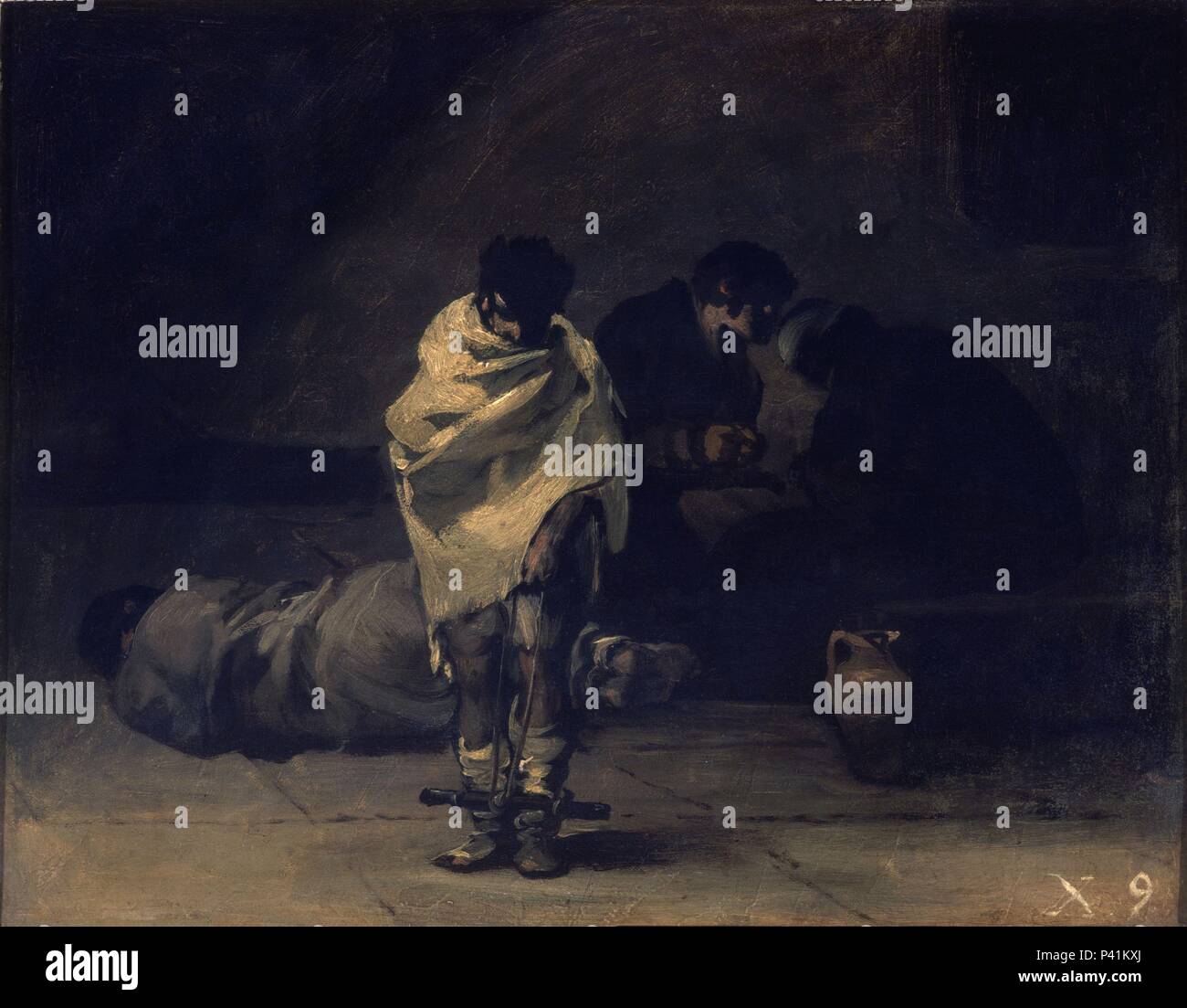Confession in prison - 18th century - oil on canvas. Author: Francisco ...