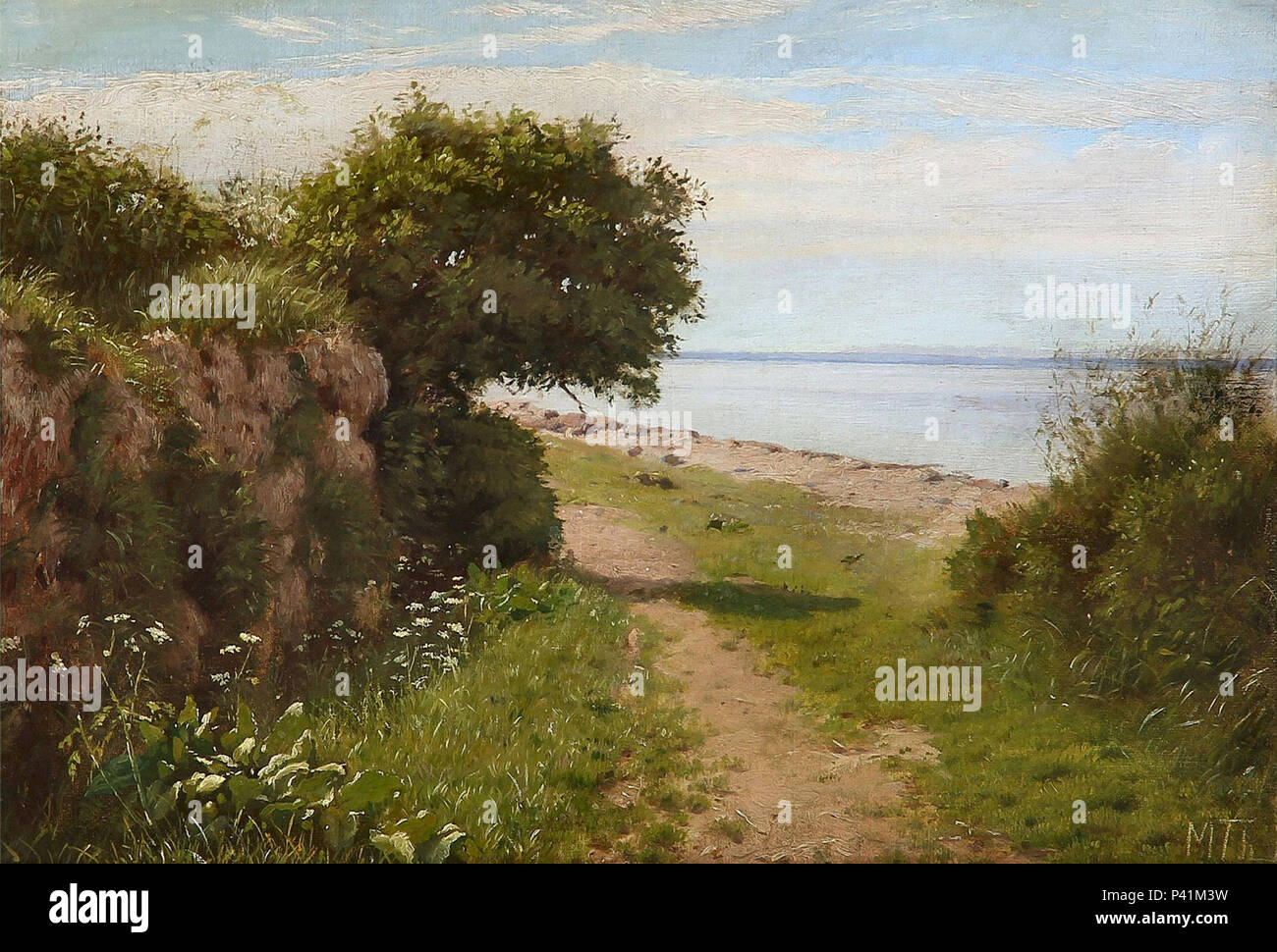 Therkildsen Michael Hans - Land Vej Med En Udsigt Til Havet Stock Photo ...