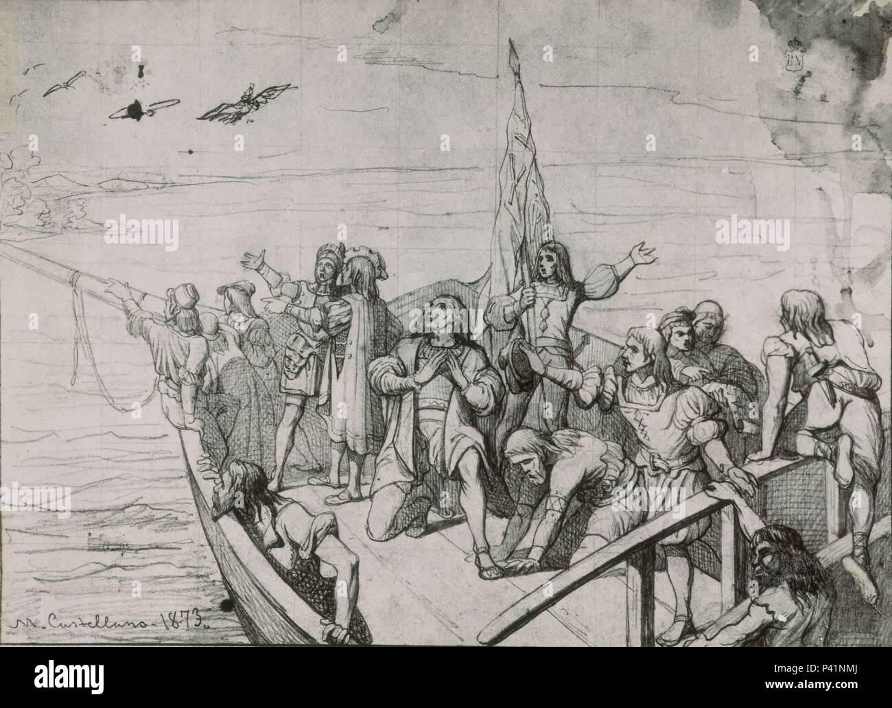 Cristobal colon dibujo hi-res stock photography and images - Alamy