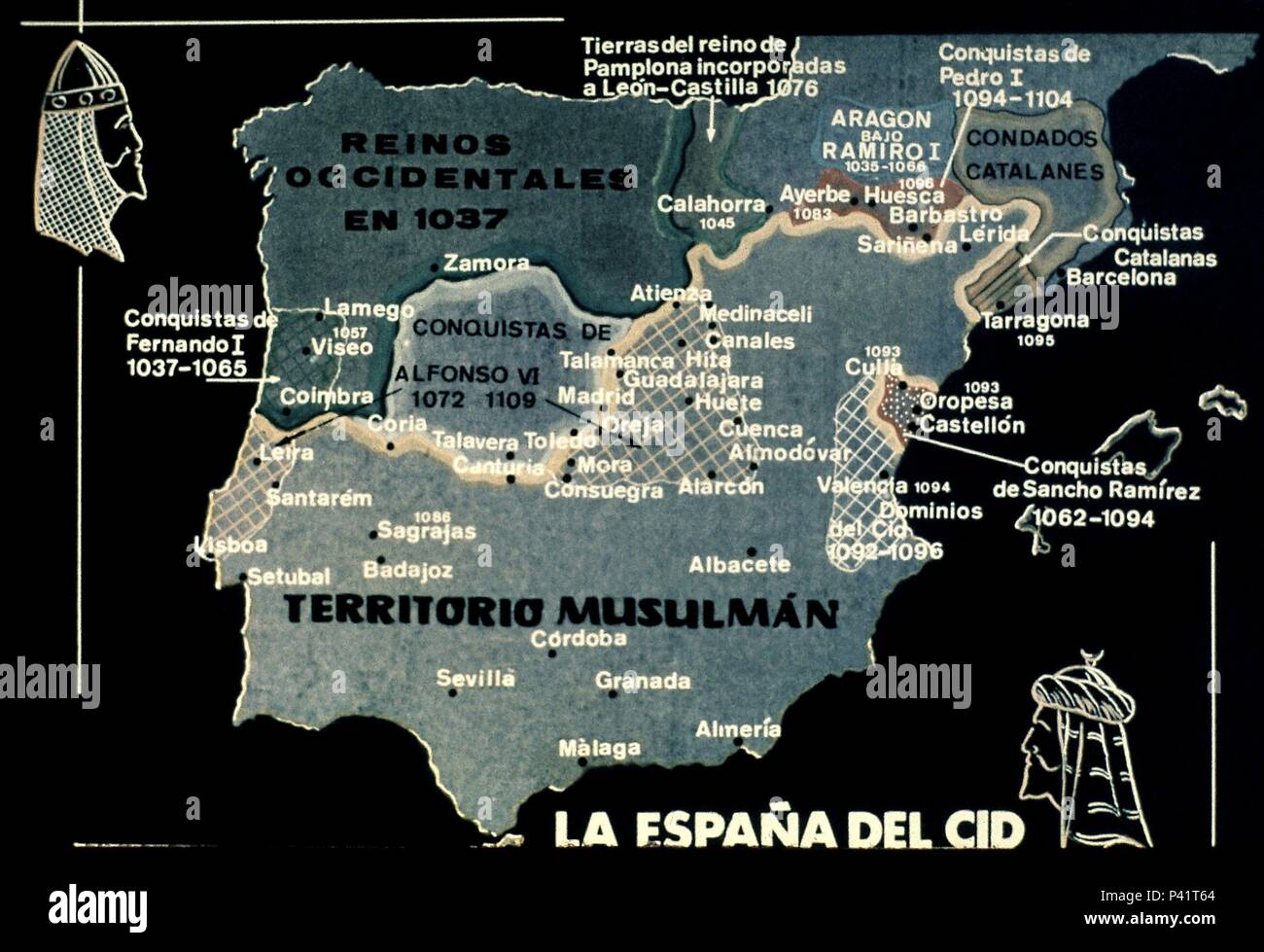 MAPA DE ESPAÑA (CON DISTINTOS REINOS) EN EL SIGLO XI - LA ESPAÑA DEL ...