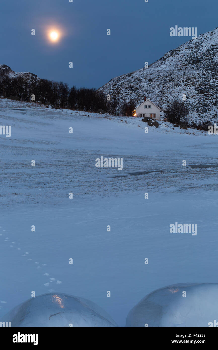 Moonlit mountain scene snow hi-res stock photography and images - Alamy