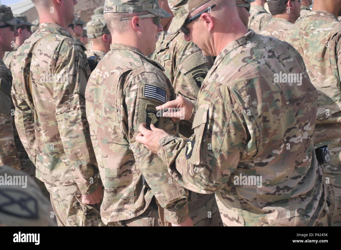Cpt. Justin Shaw, right, commander of Company D, 1st Battalion, 26th ...
