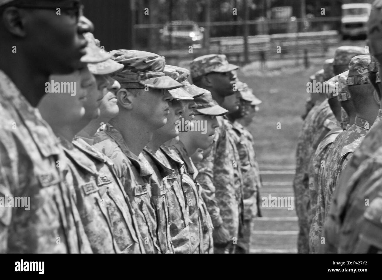 Soldiers from engineer battalion Black and White Stock Photos & Images ...