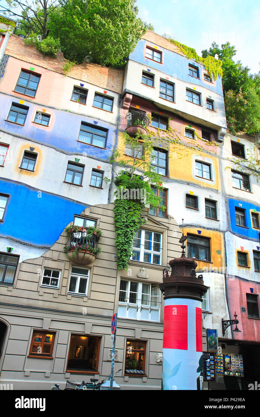 Modern style house in Vienna, Austria (created by Famous Hundertwasser ...