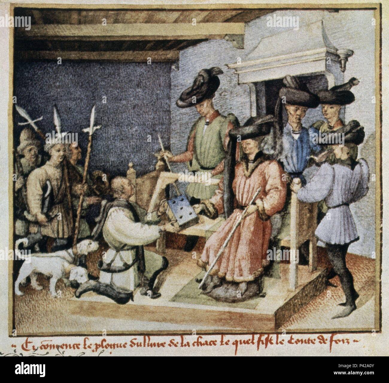 GASTON PHEBUS ENTREGA SU OBRA A LOS MONTEROS - MINIATURA - 1450 - LIBRO ...