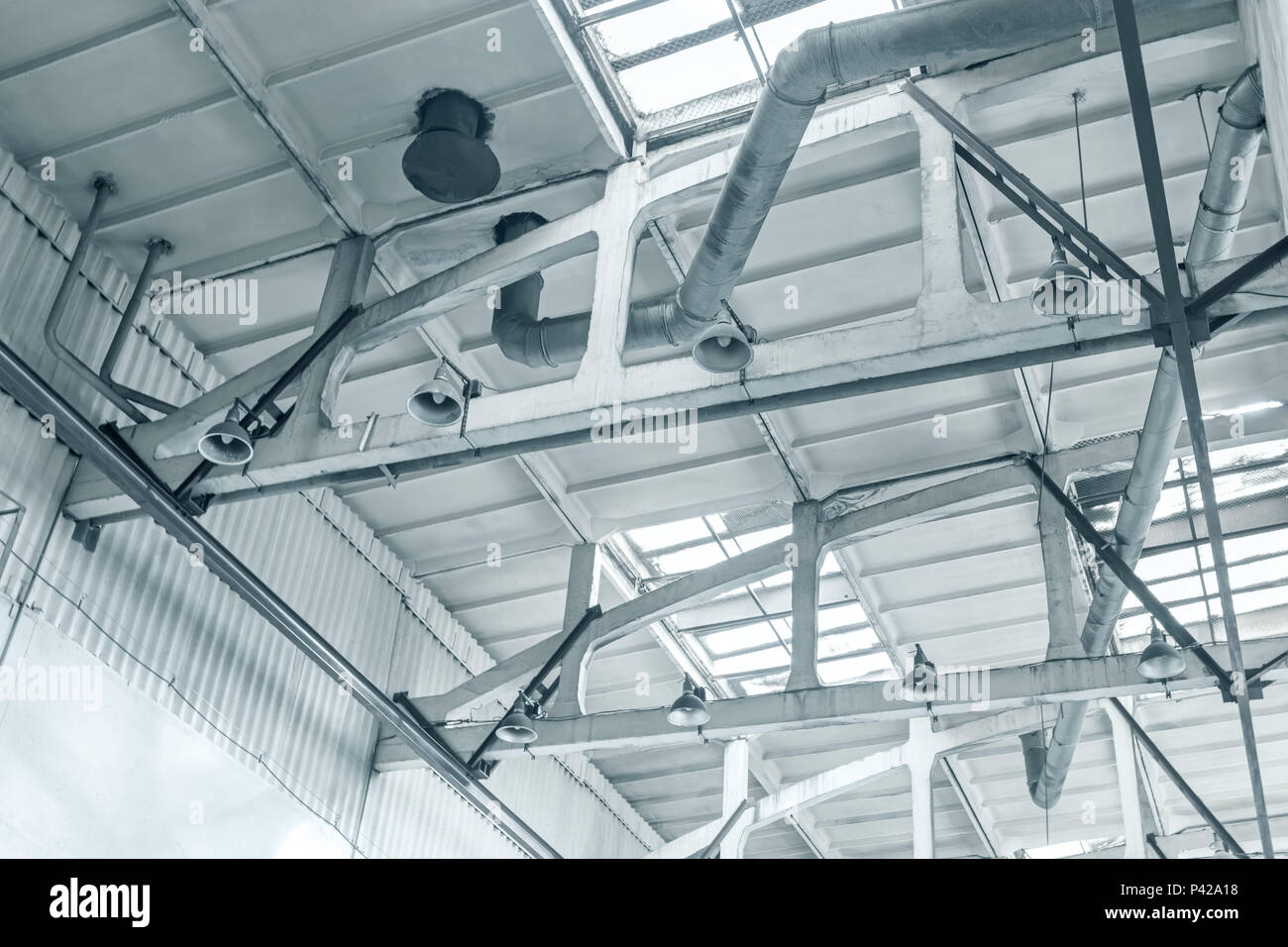 interior of industrial building. roofing with ventilation system Stock ...