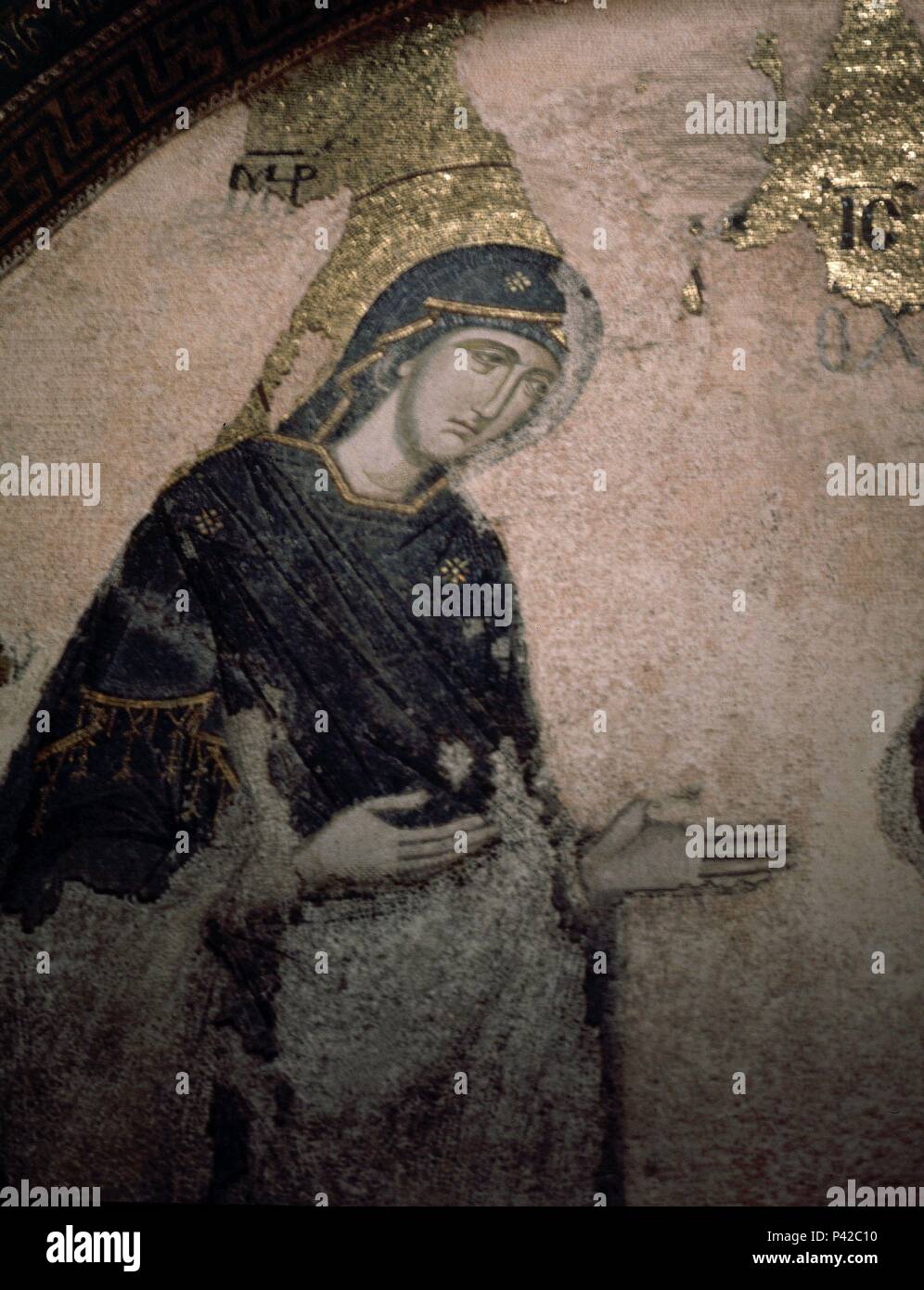 VIRGEN MARIA - MOSAICO BIZANTINO - SIGLO XIV. Location: MEZQUITA KARIYE ...