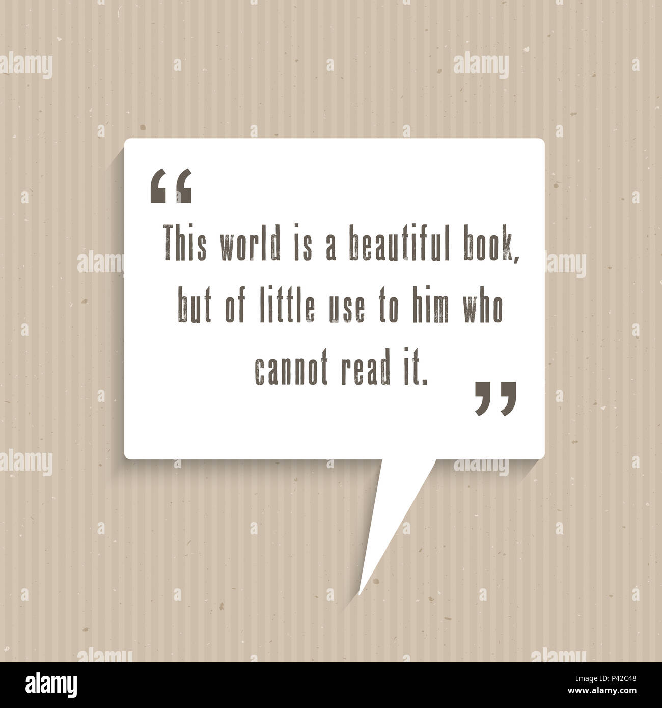 inspirational quote in speech bubble on a texture background with ...