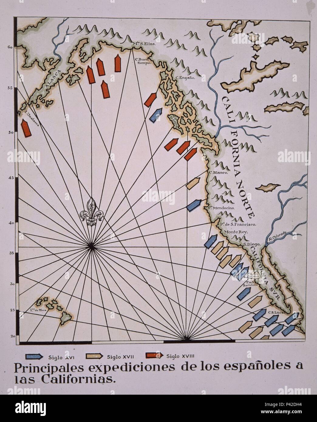 PRINCIPALES EXPEDICIONES DE LOS ESPAÑOLES A LA CALIFORNIAS. Location ...