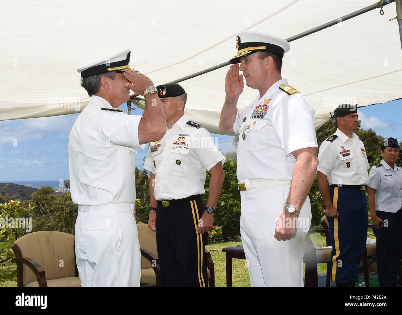 160609-N-BW951-082 CAMP H.M. SMITH, Hawaii – Rear Adm. Colin J. Kilrain ...