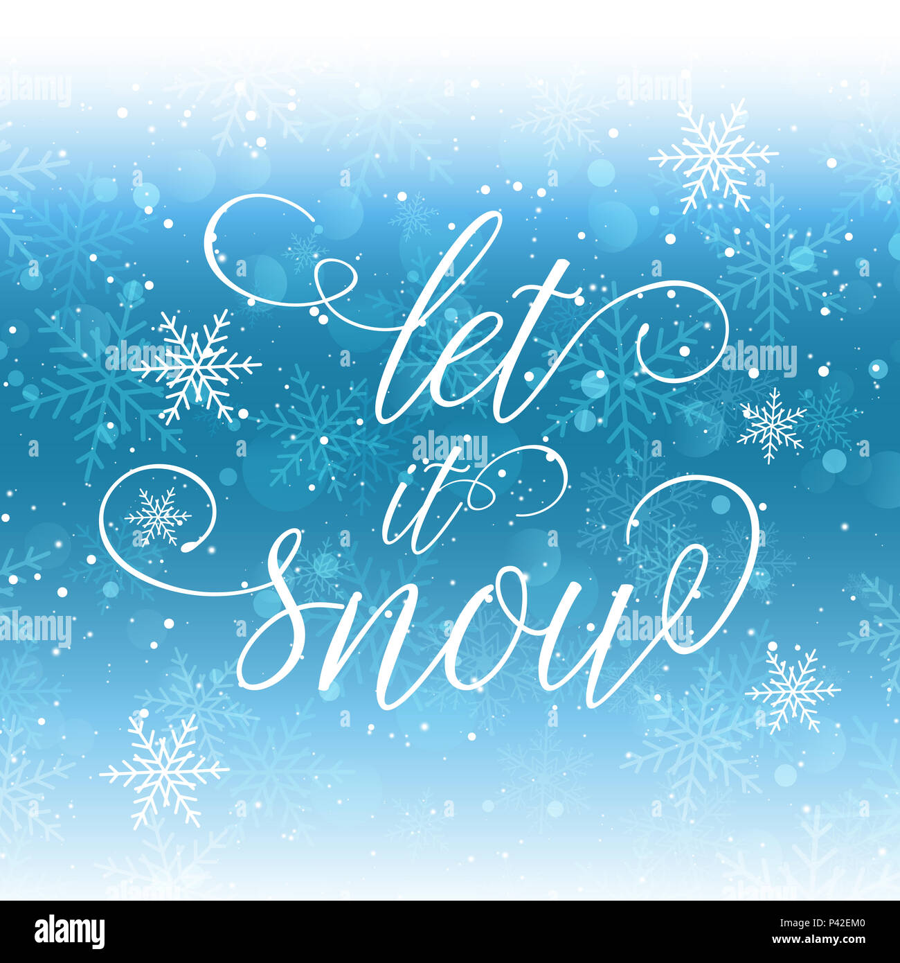 Christmas background with let it snow wording Stock Photo - Alamy