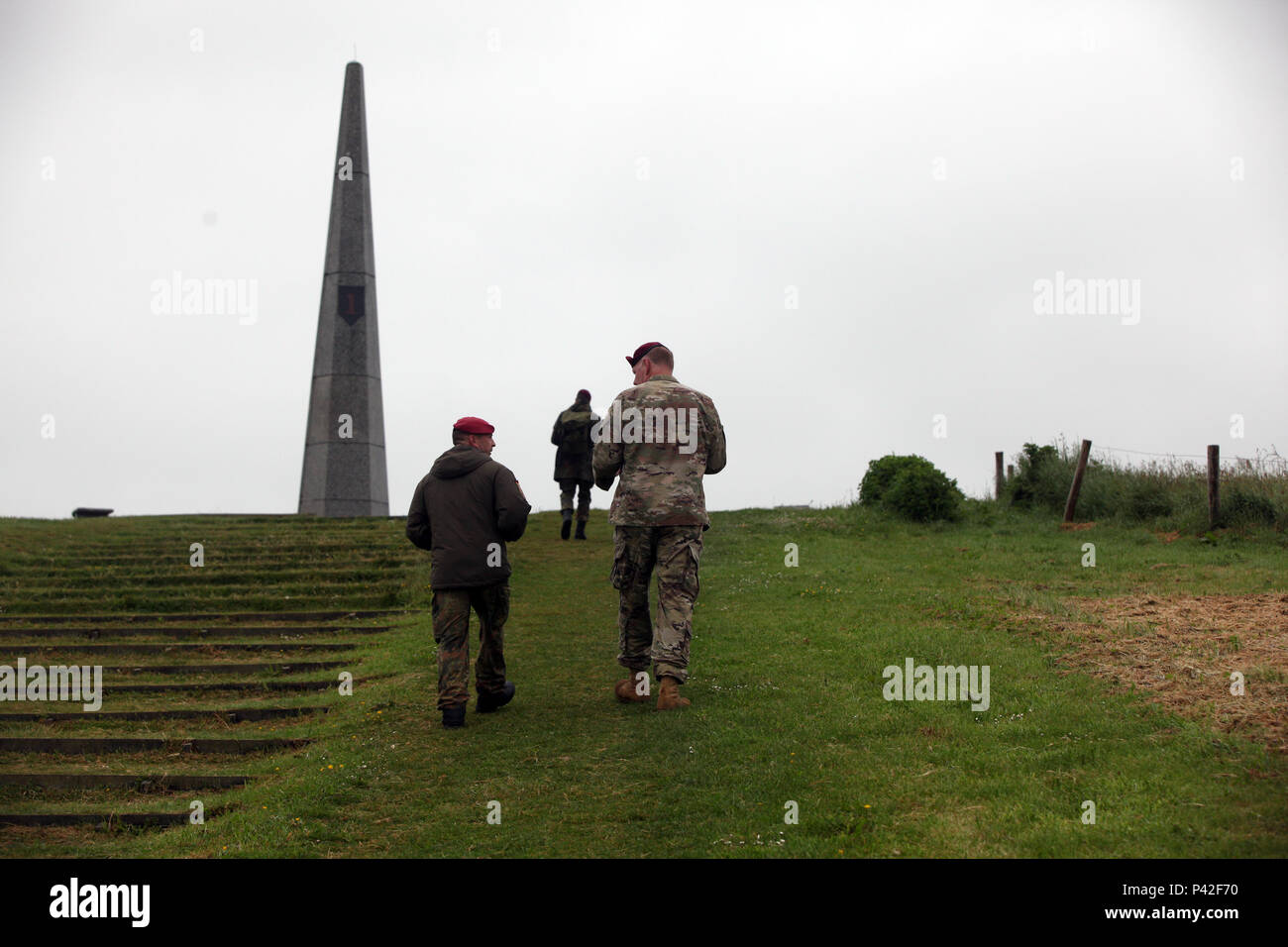 U.S. Army, Austrian, and German Soldiers visit Pointe du Hoc, France ...