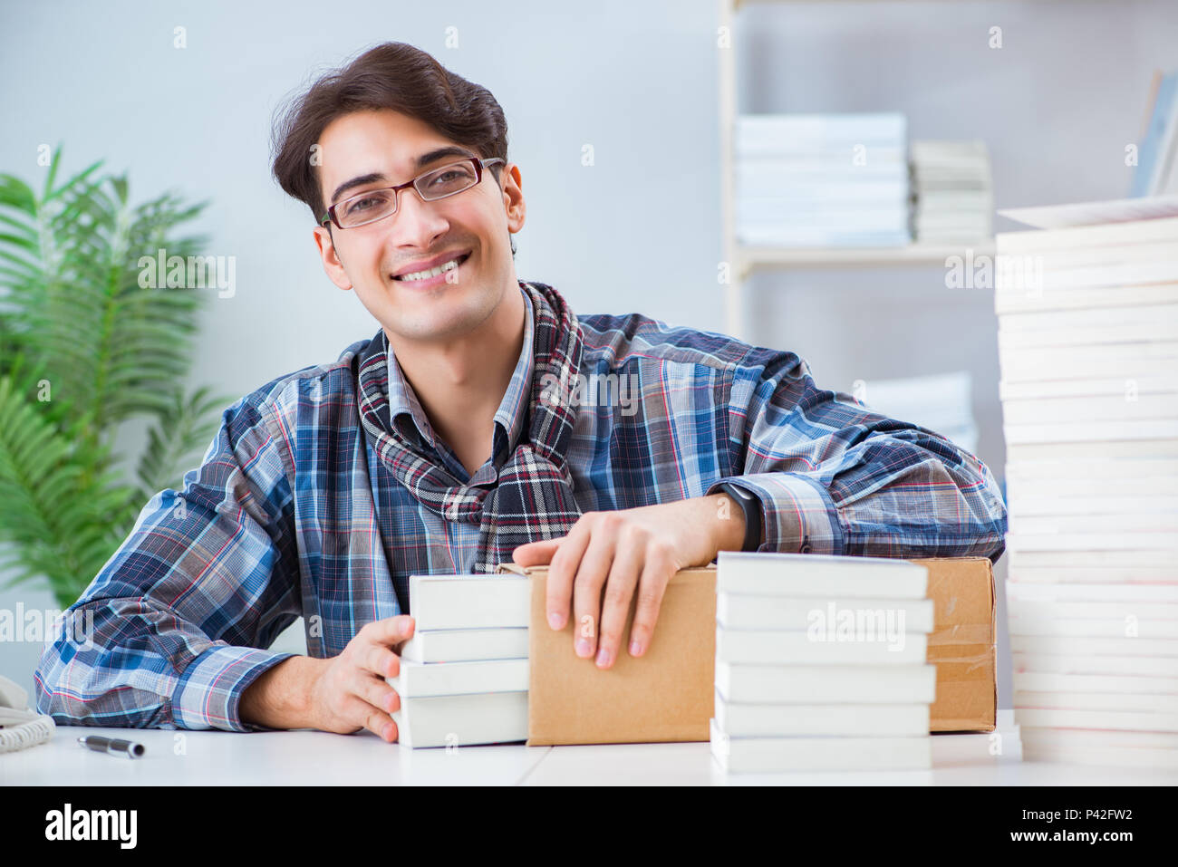 Male journalist book signing hi-res stock photography and images - Alamy
