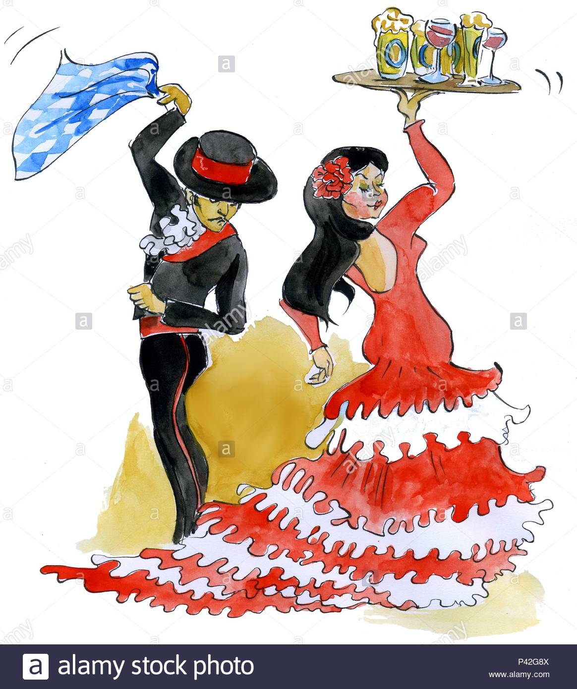 Cartoon Flamenco Dancer Stock Photos & Cartoon Flamenco Dancer Stock ...