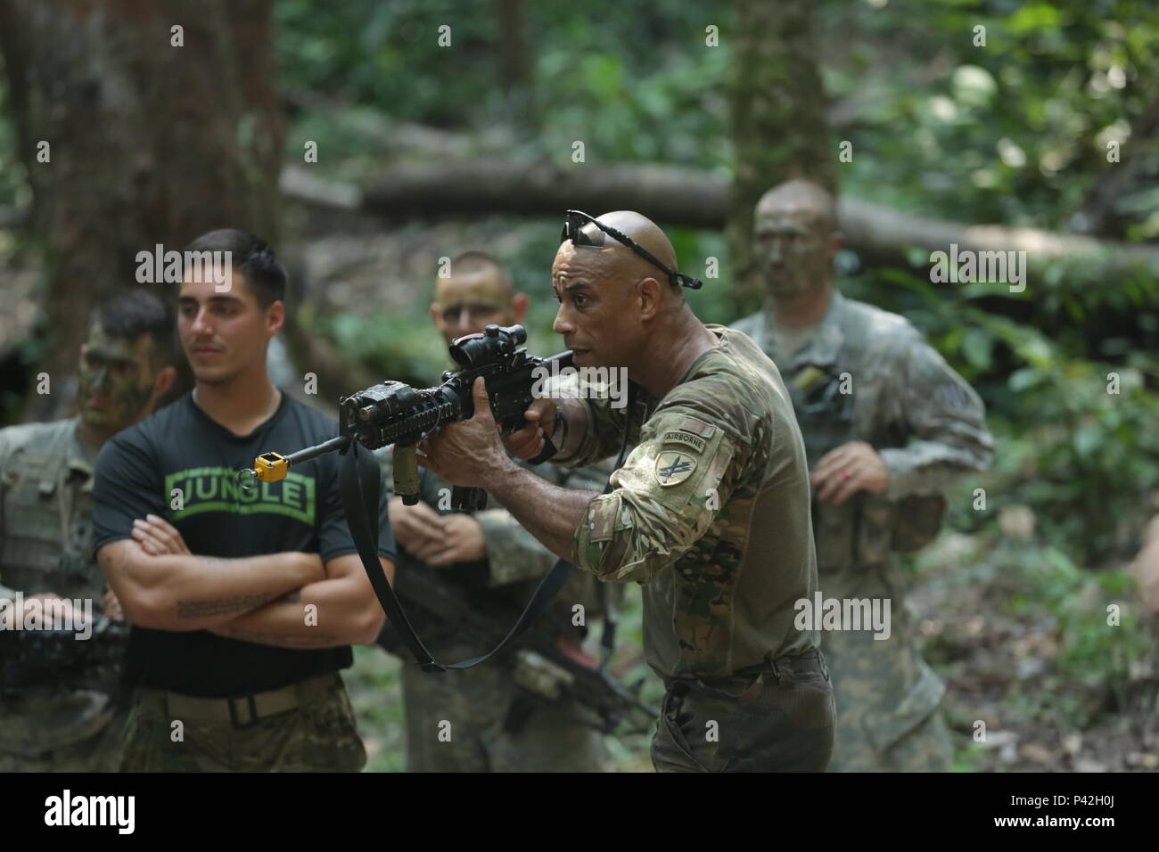 French Army Instructor Mike demonstrates proper techniques for squad ...