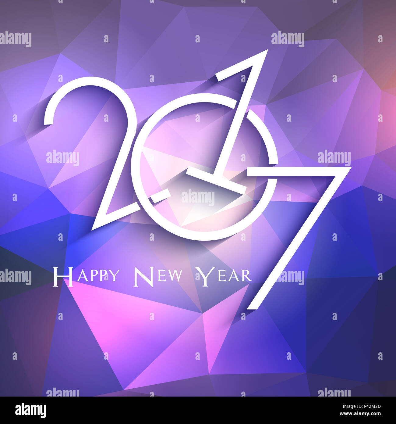 Happy New Year background with geometric design Stock Photo - Alamy