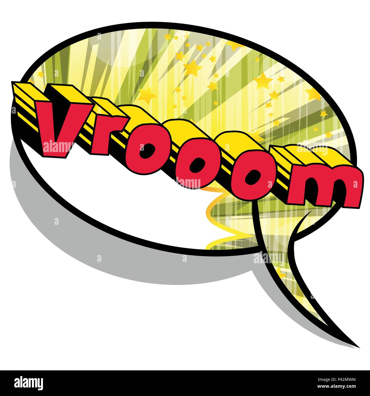 Vrooom! - Vector illustrated comic book style expression Stock Vector ...