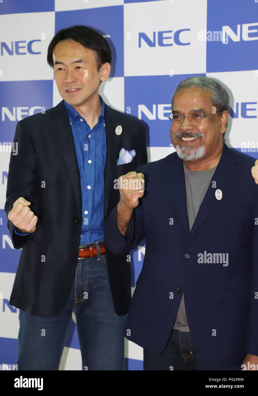 June 20, 2018, Tokyo, Japan - Japan's electronics giant NEC senior vice ...