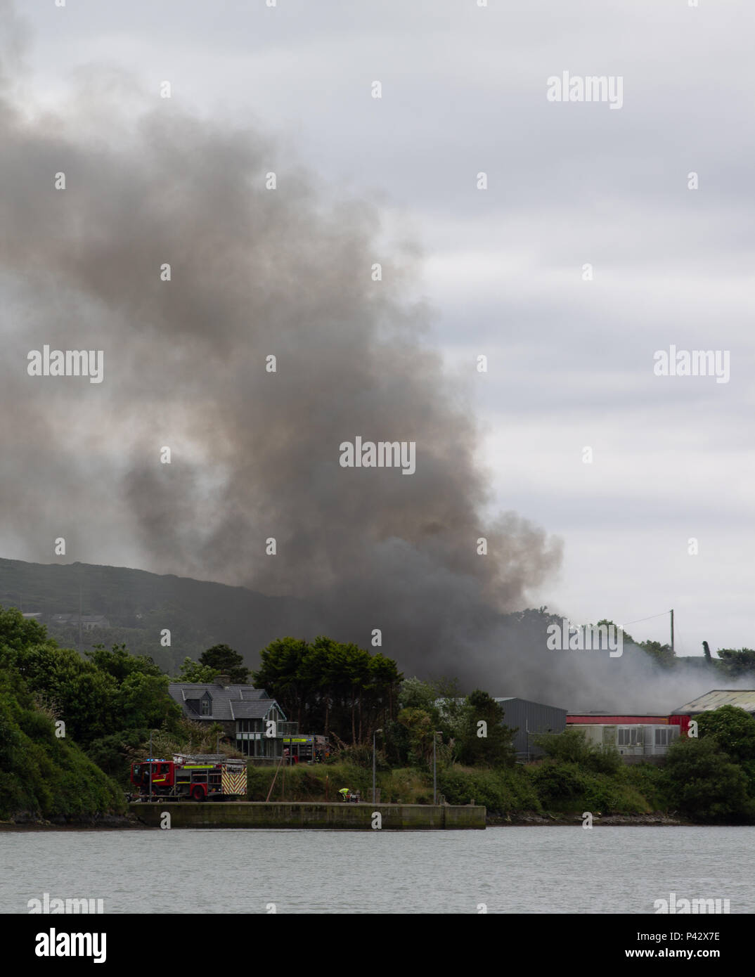 Baltimore, Ireland. 20th June, 2018. A large fire in the fish factory ...