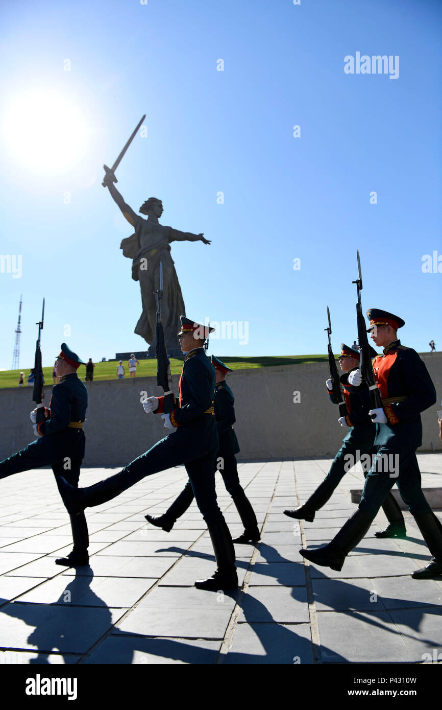 Volgograd, Russia. 19th June, 2018. The statue 'The Motherland Calls ...