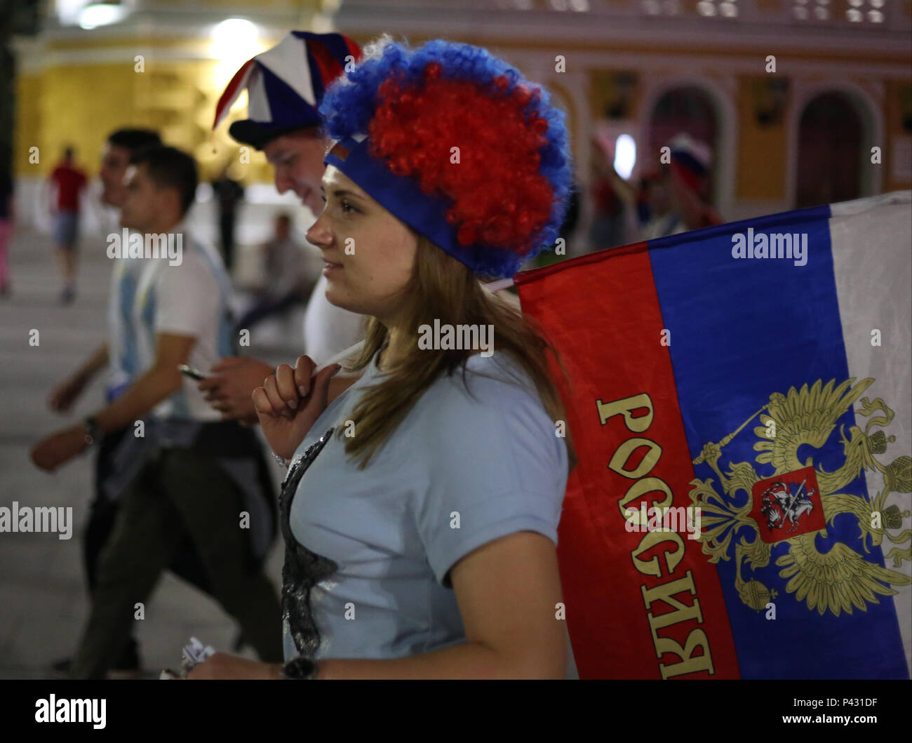 Russian football fans russia soccer woman hi-res stock photography and ...